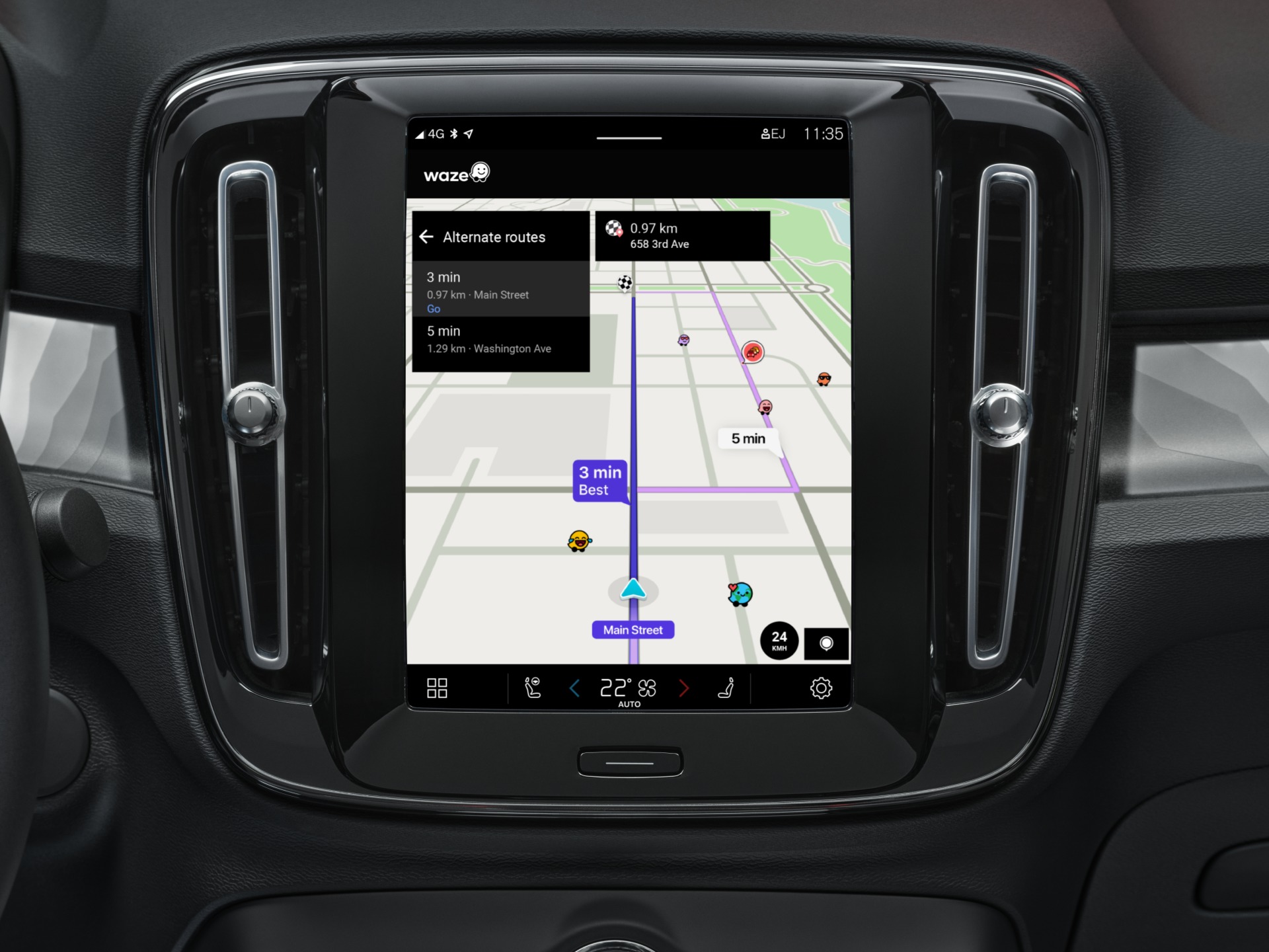 L’APPLICATION WAZE BIENTÔT DISPONIBLE À BORD D’UNE VOLVO | Le Hub Auto